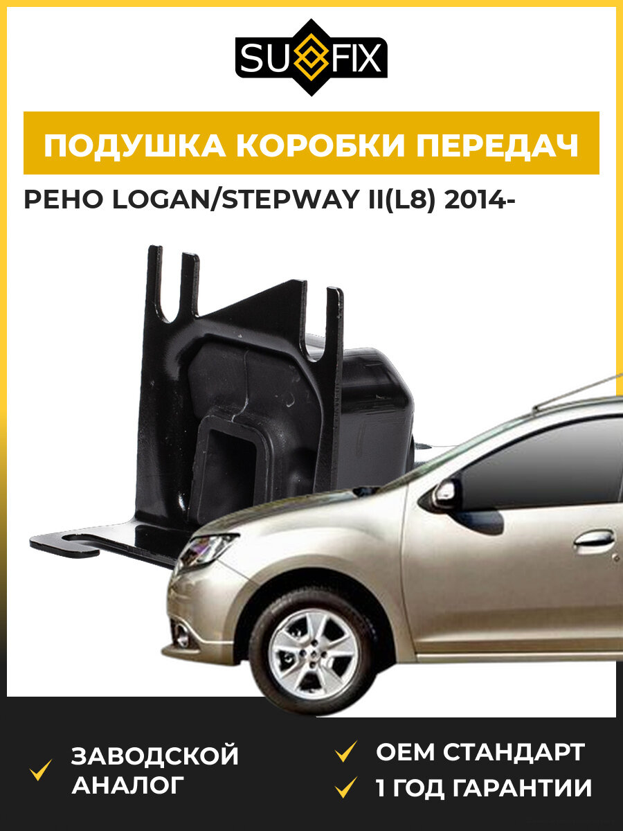 Подушка коробки передач передняя левая SUFIX FM4333 Рено Логан II Renault LOGAN/Sterway II L8 2014
