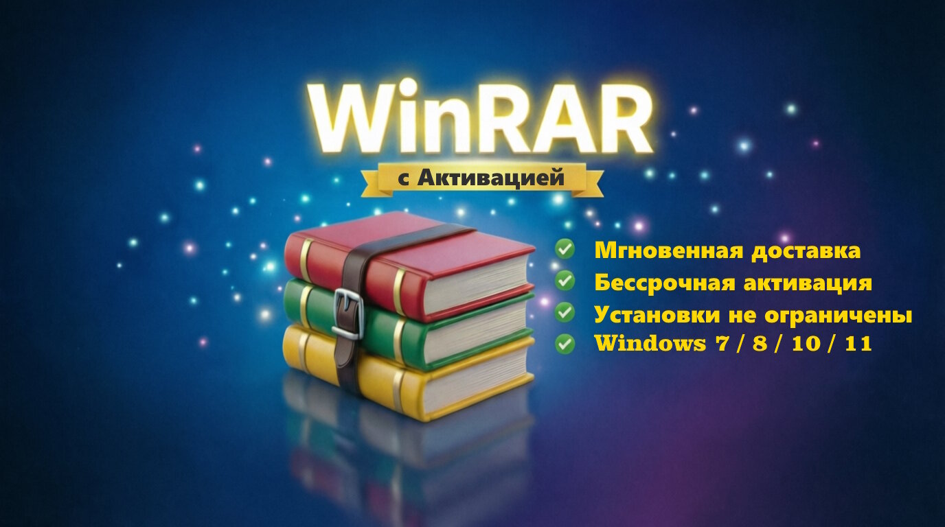 WinRAR 2026 с активацией, неограниченное количество установок.