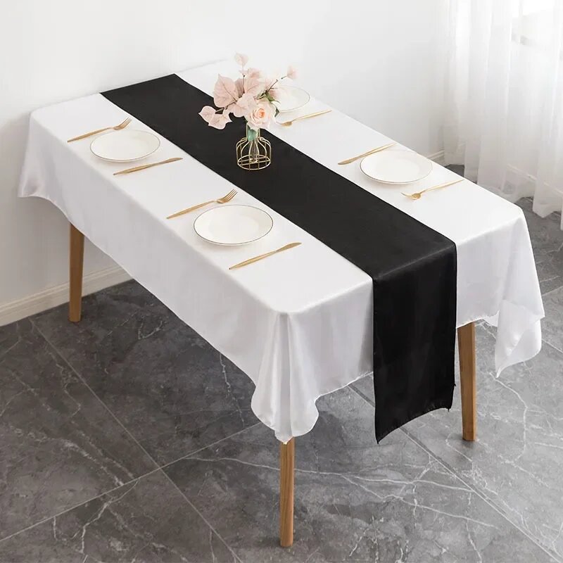 Атласная дорожка для стола EVENTSDECOR CN Zhejiang 30x275 см Черный, Black