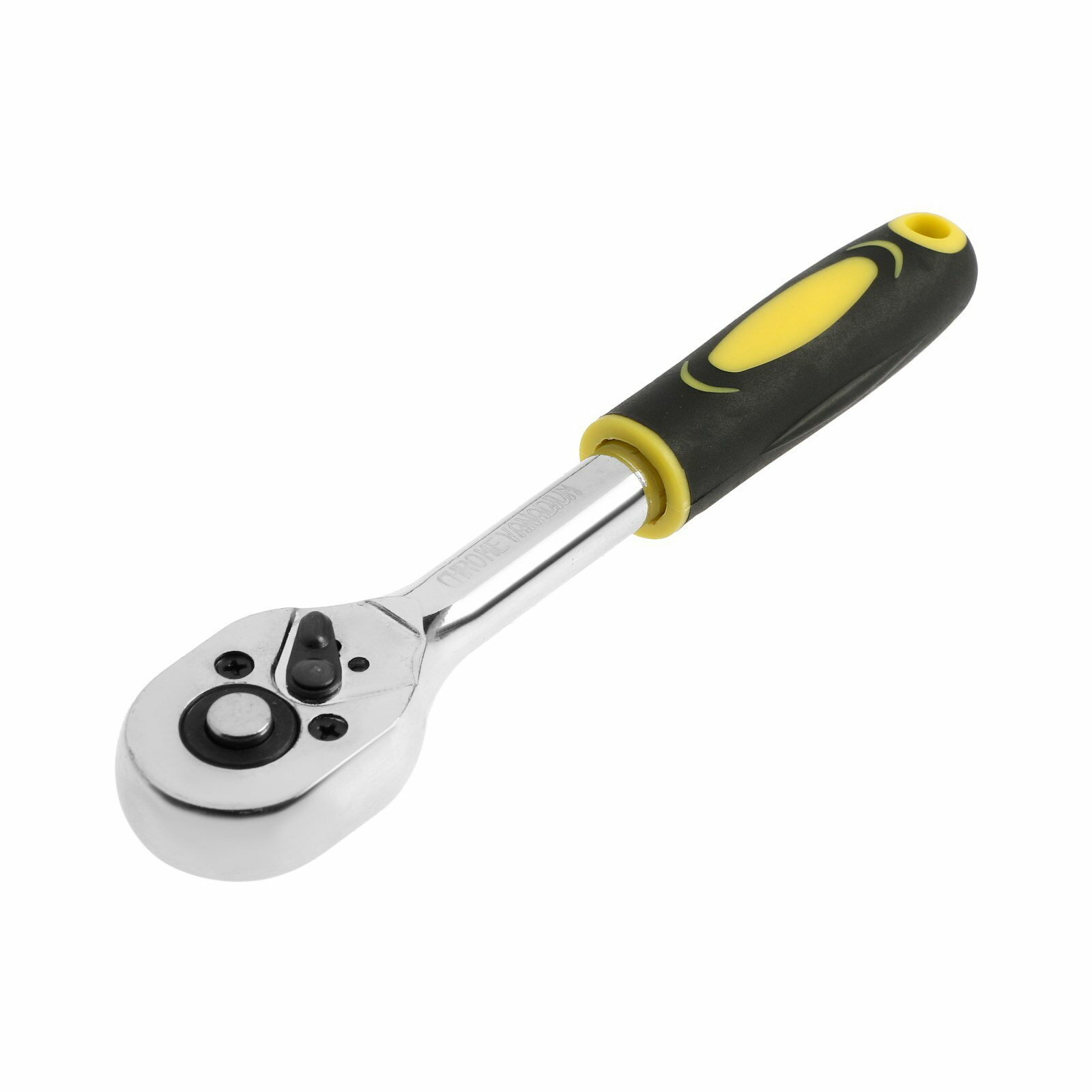 Вороток с трещоткой CrV, квадрат 1/4", 2К рукоятка, 24 зуба, 150 мм
