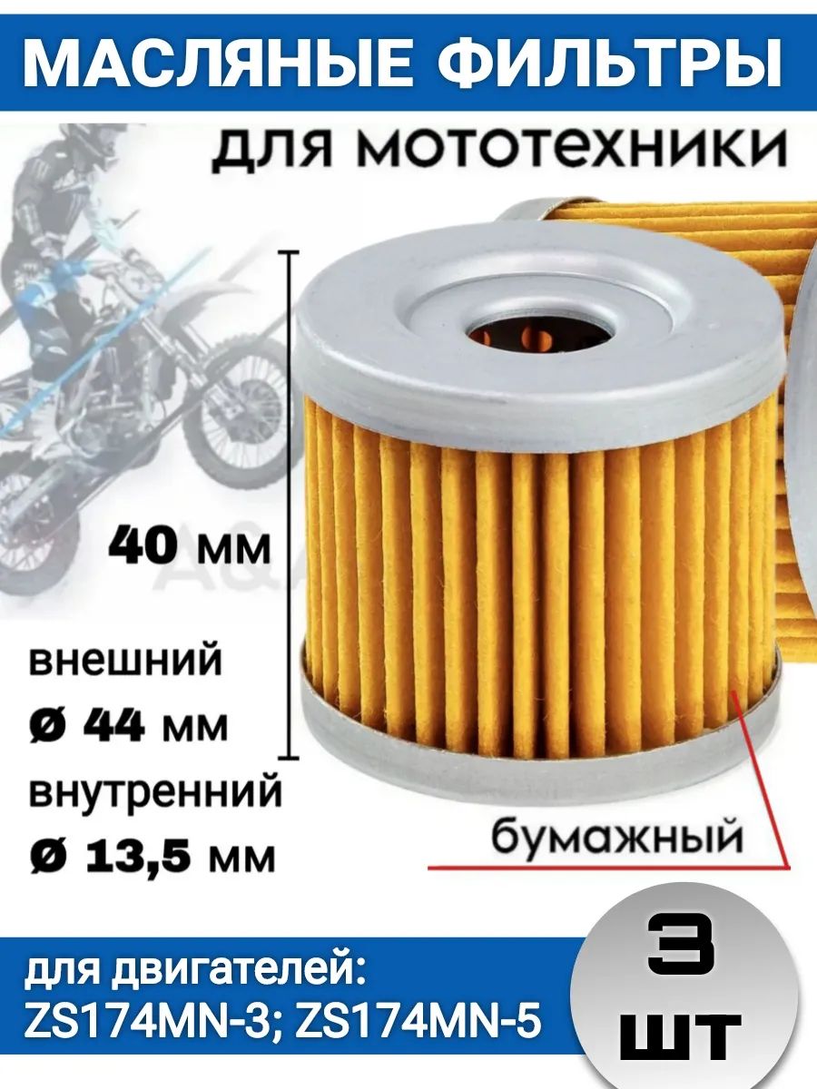 Фильтр масляный бумажный для мотоцикла эндуро питбайка