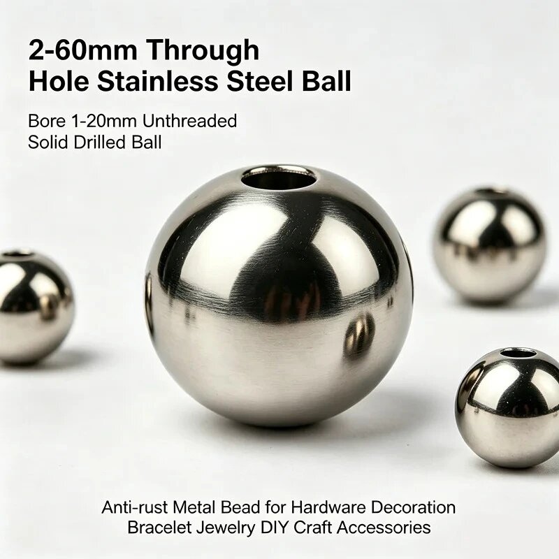 Шарик из нержавеющей стали 2-60 мм с отверстием 1-20 мм 20mm x 3mm (1pcs)