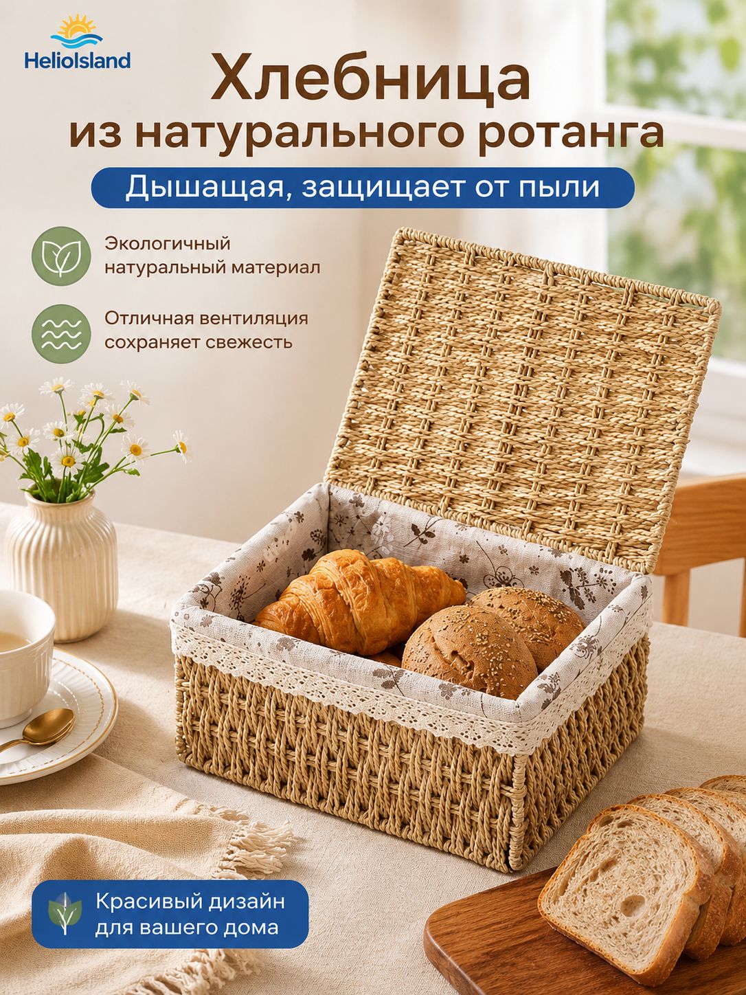 Хлебница, 26 см х 20 см х 12 см