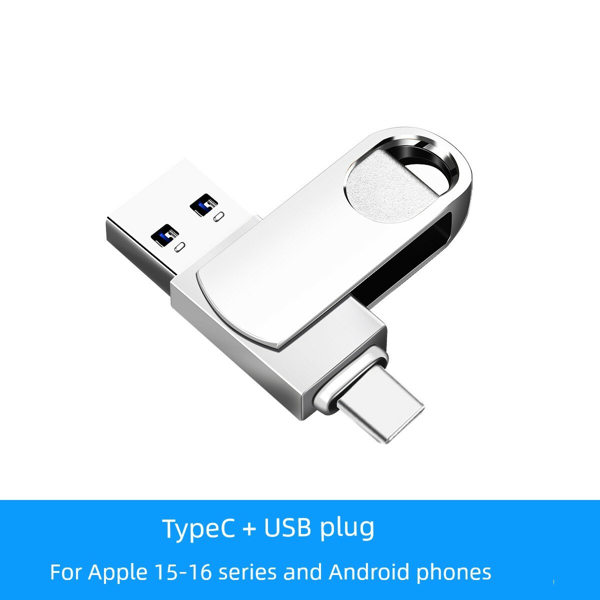 32GB USB-накопитель с разъемом Type-C для iPhone, iPad, Android - Металлическая серебристая