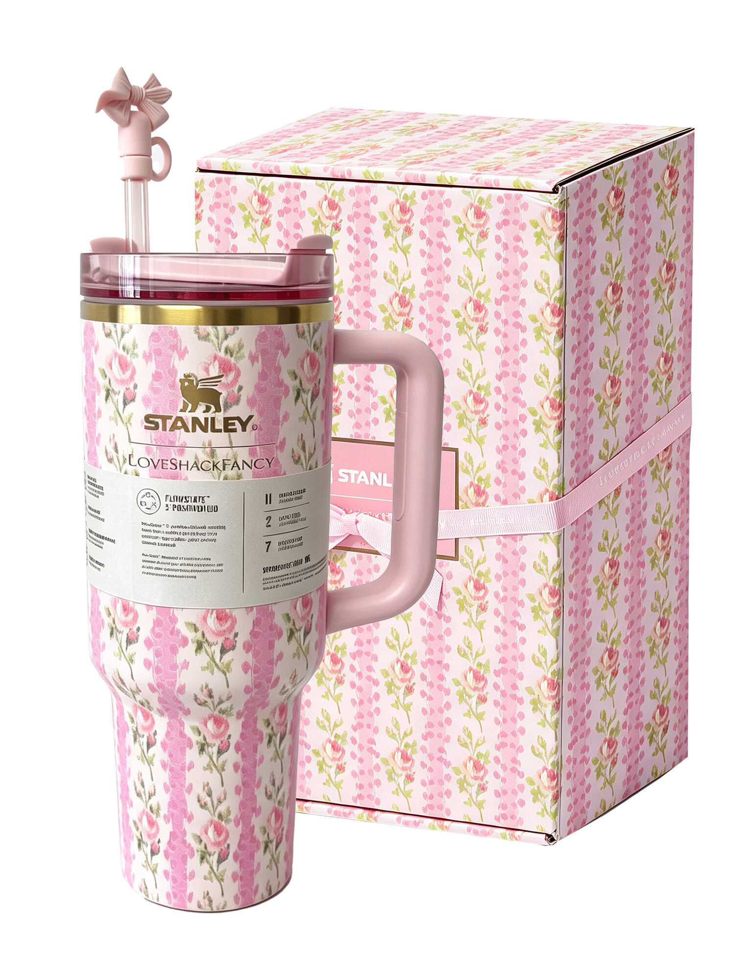 Термокружка STANLE с цветочным дизайном Love Snack Fancy, 1.18 л (40 oz), Blooming Heirloom , в подарочной коробк