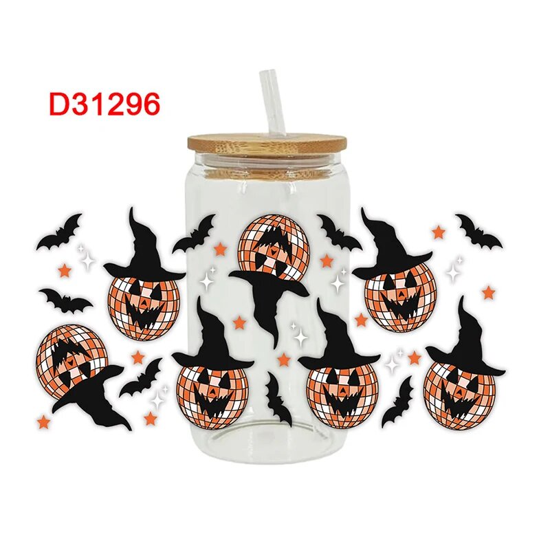 Стакан с крышкой и трубочкой Halloween D31296