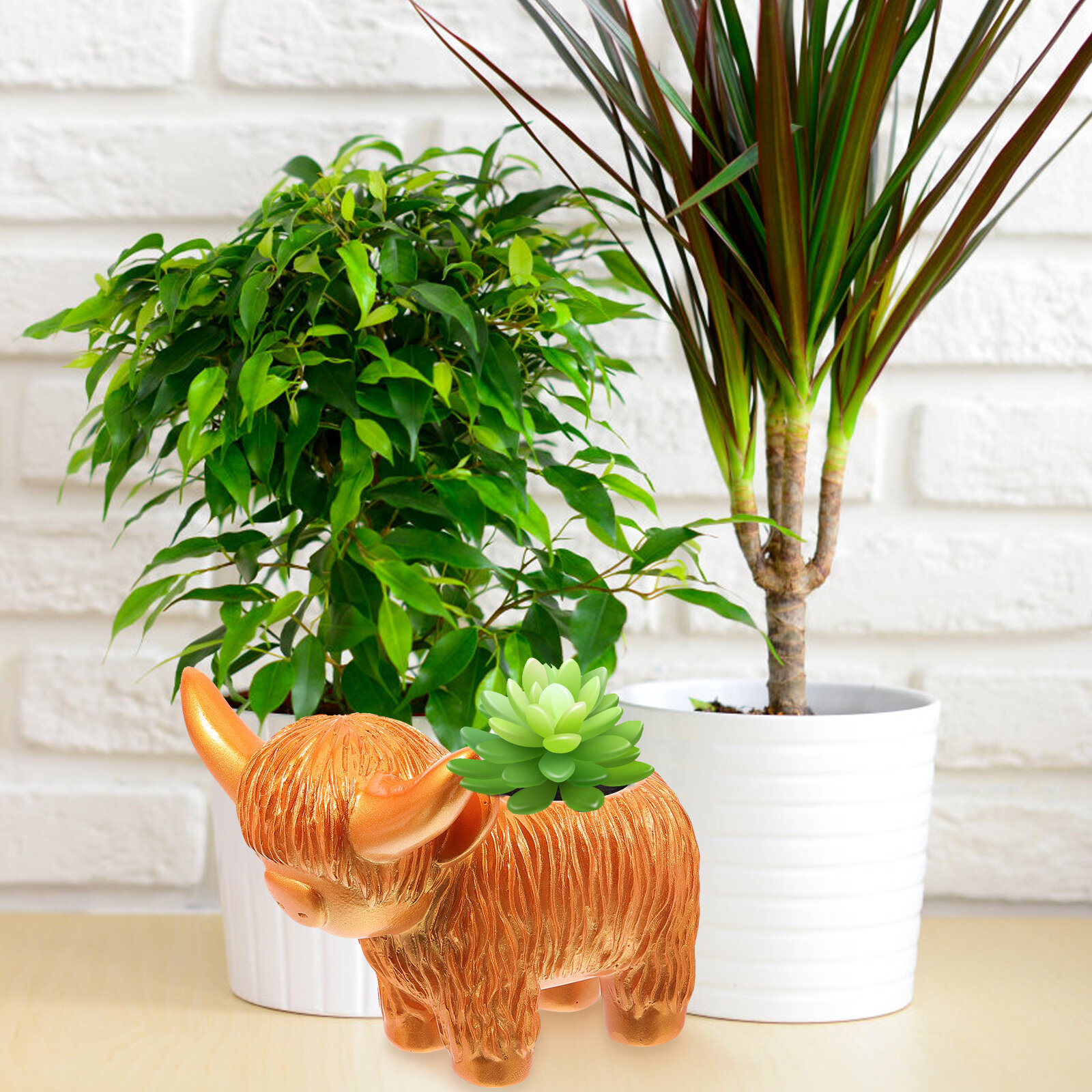 Вазон В Forme Коровы Высокогорья Для Суккулентов И Растений 13.00X13.00X11.00Cm