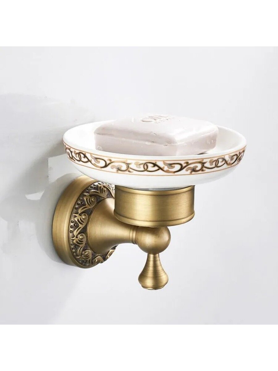 Мыльница настенная в стиле античная бронза, цвет Antique Brass, 1 шт