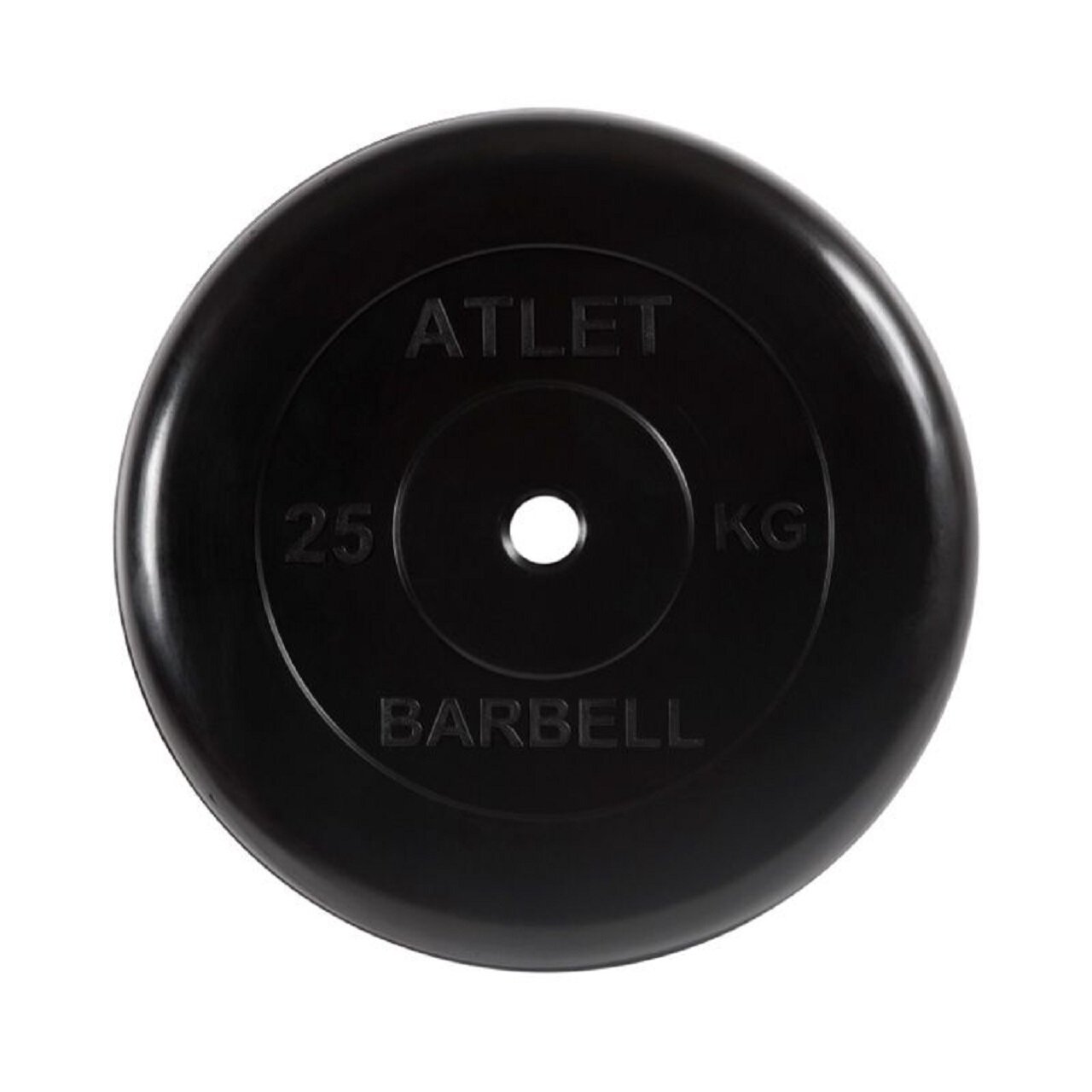 Диск для штанги Barbell Атлет d 31 мм, 25 кг черный, обрезиненный