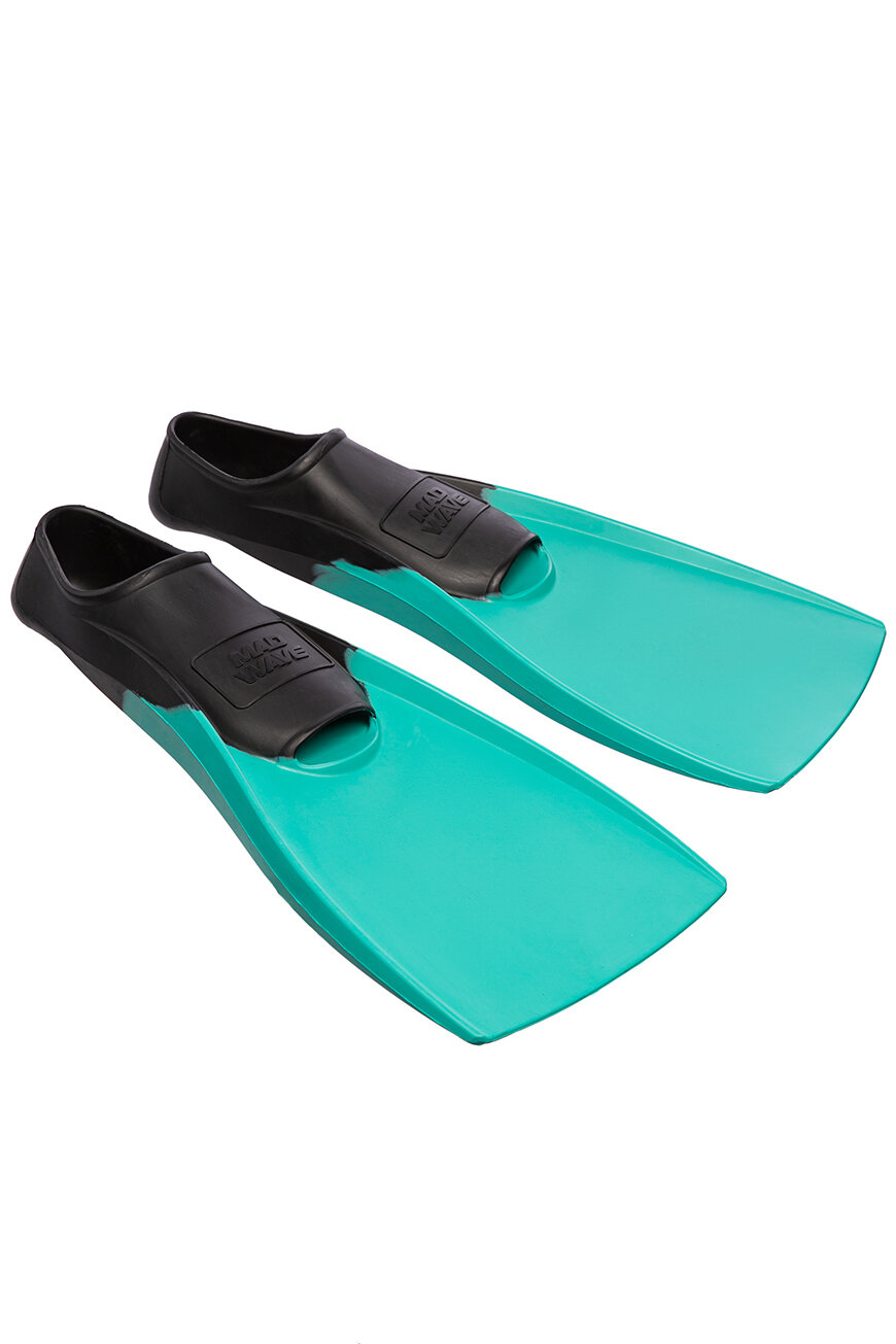 Ласты MAD WAVE Aqua Blade long, с закрытой пяткой, длинные, цвет бирюзовый, размер 38-39