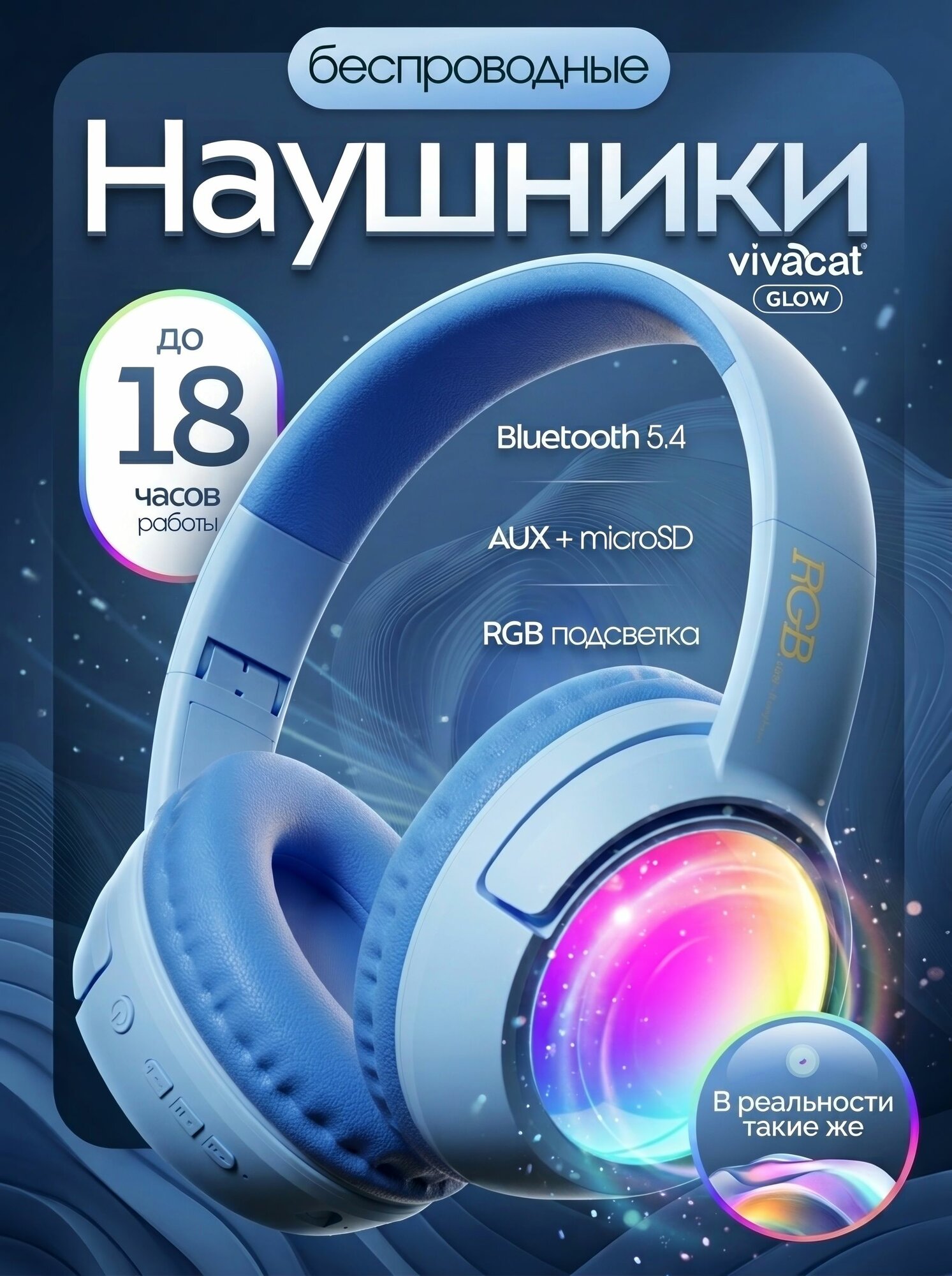 Наушники беспроводные с микрофоном , Vivacat, 911