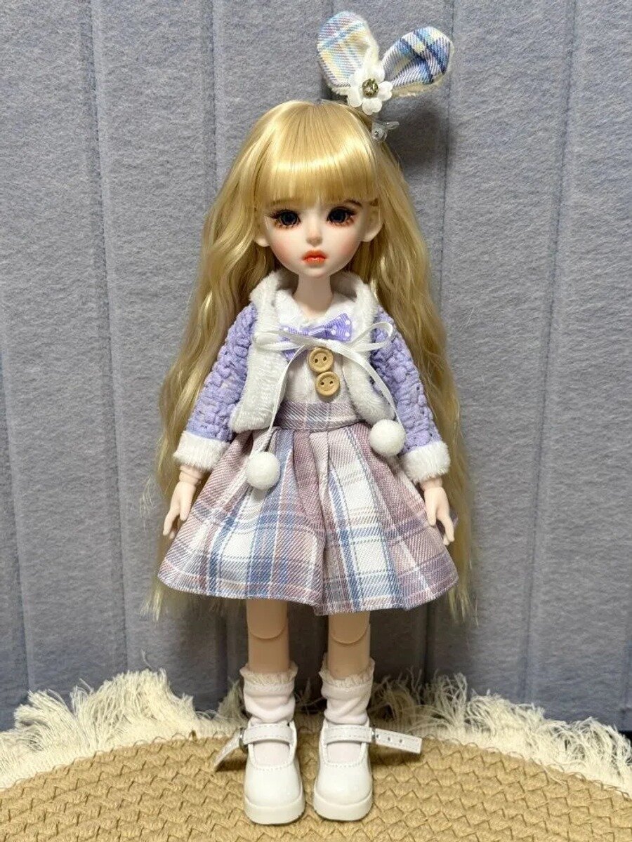 30-сантиметровая шарнирная BJD кукла с ручной росписью - полный комплект (одежда + парик)