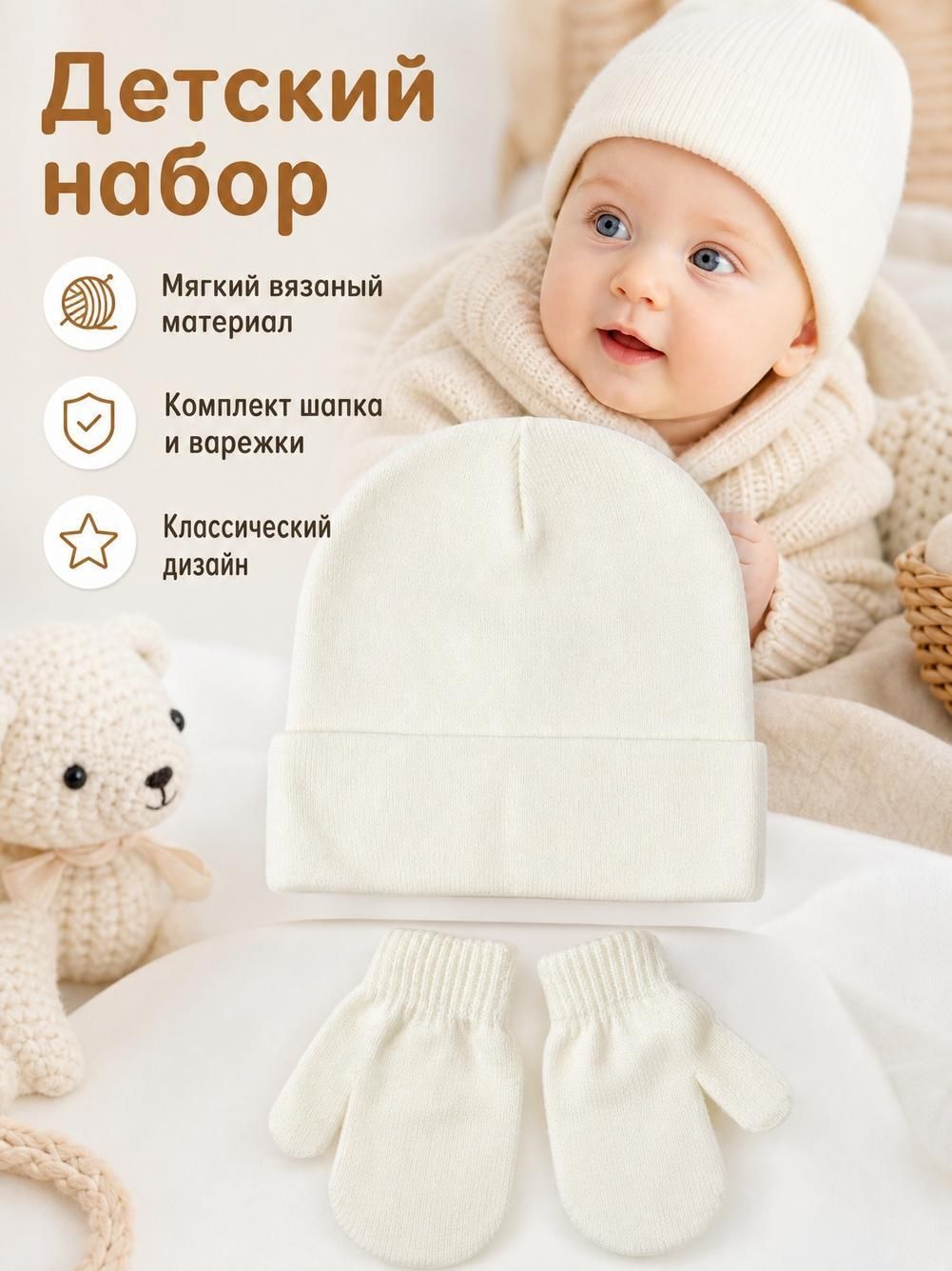 Чепчик  Базовая коллекция для девочек