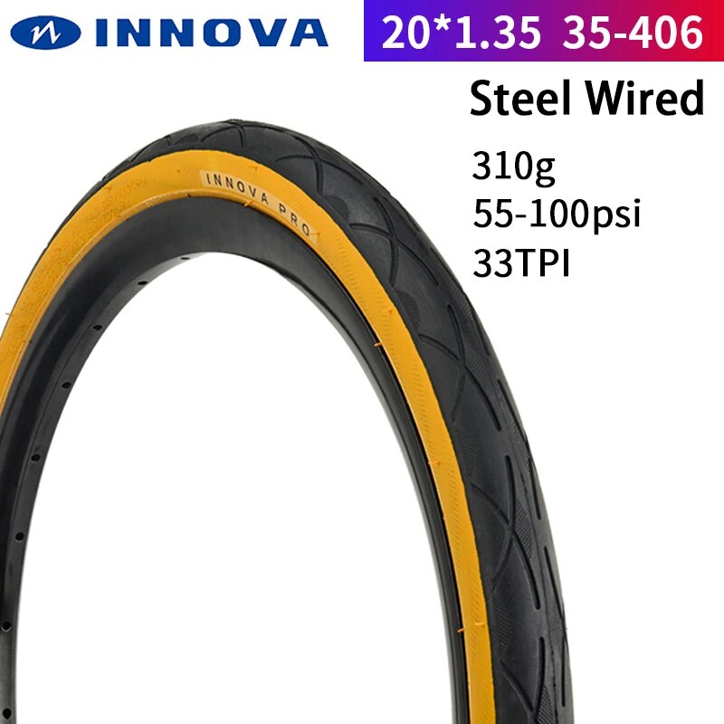 Велосипедная шина INNOVA 20x1.35 35-406 Yellow Wired