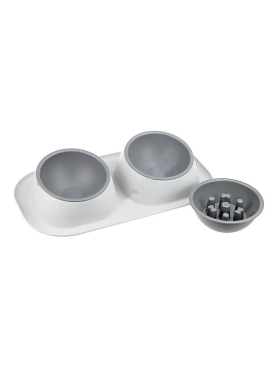HOMEPET Миска для животных Frost Touch Maxi двойная смоки, 2 x 0,45 л