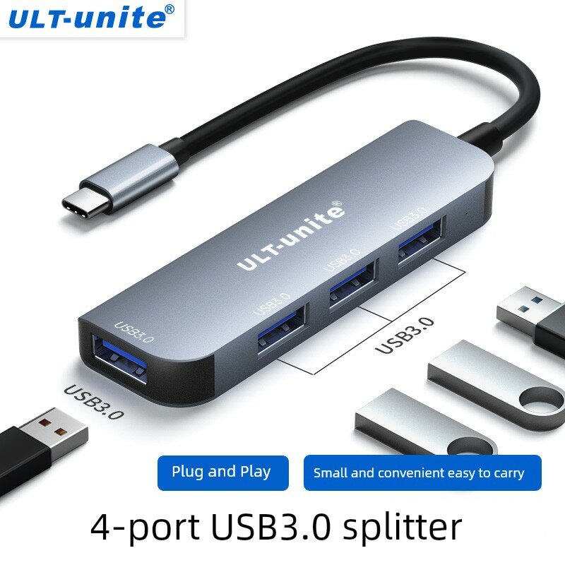 Type-C Хаб с 4 Портами USB 3.0 для Ноутбука Планшета и Компьютера