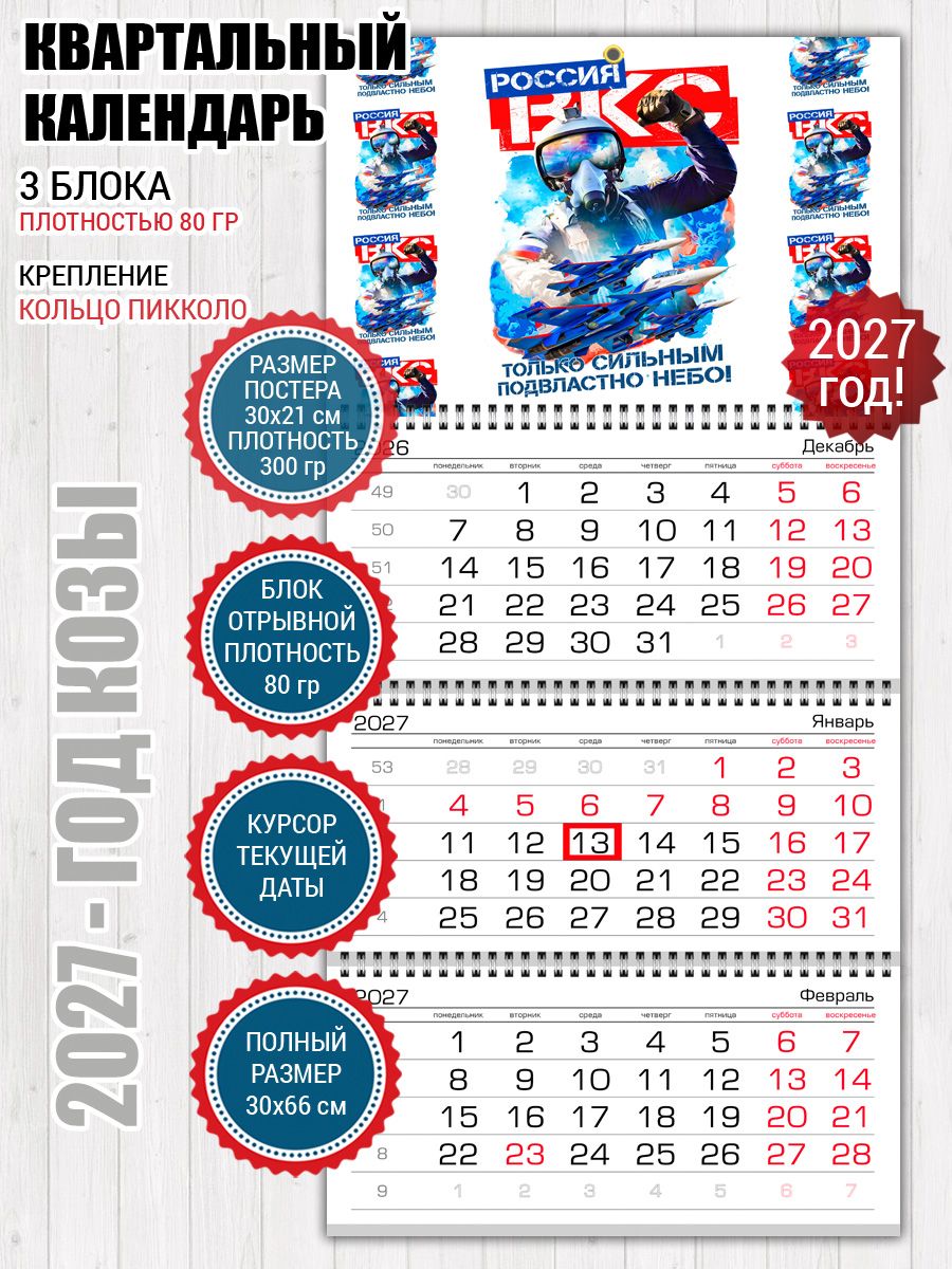 Календарь настенный для летчика ВКС ВВС России