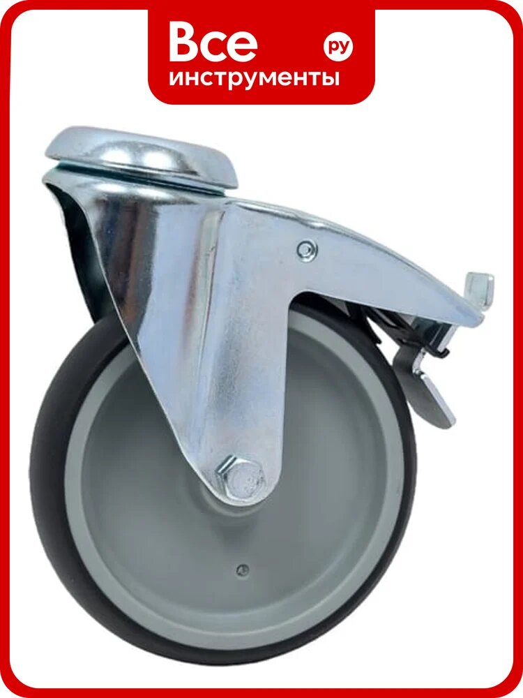 Колесная опора нержавеющая под болт М12 с тормозом A22 UPCM 075 HB3 Inford 00-80265676