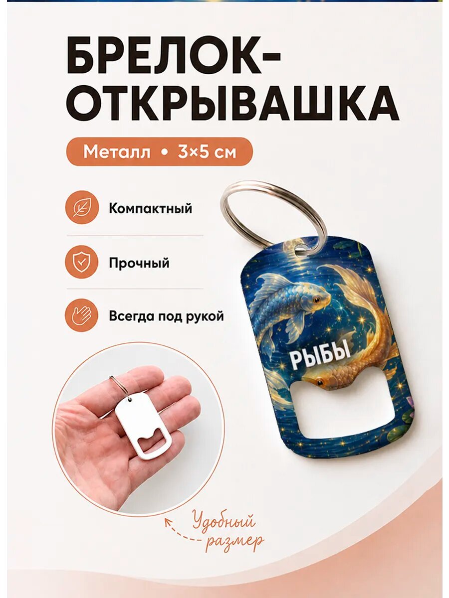 Брелок открывашка "Рыбы Под Луной"