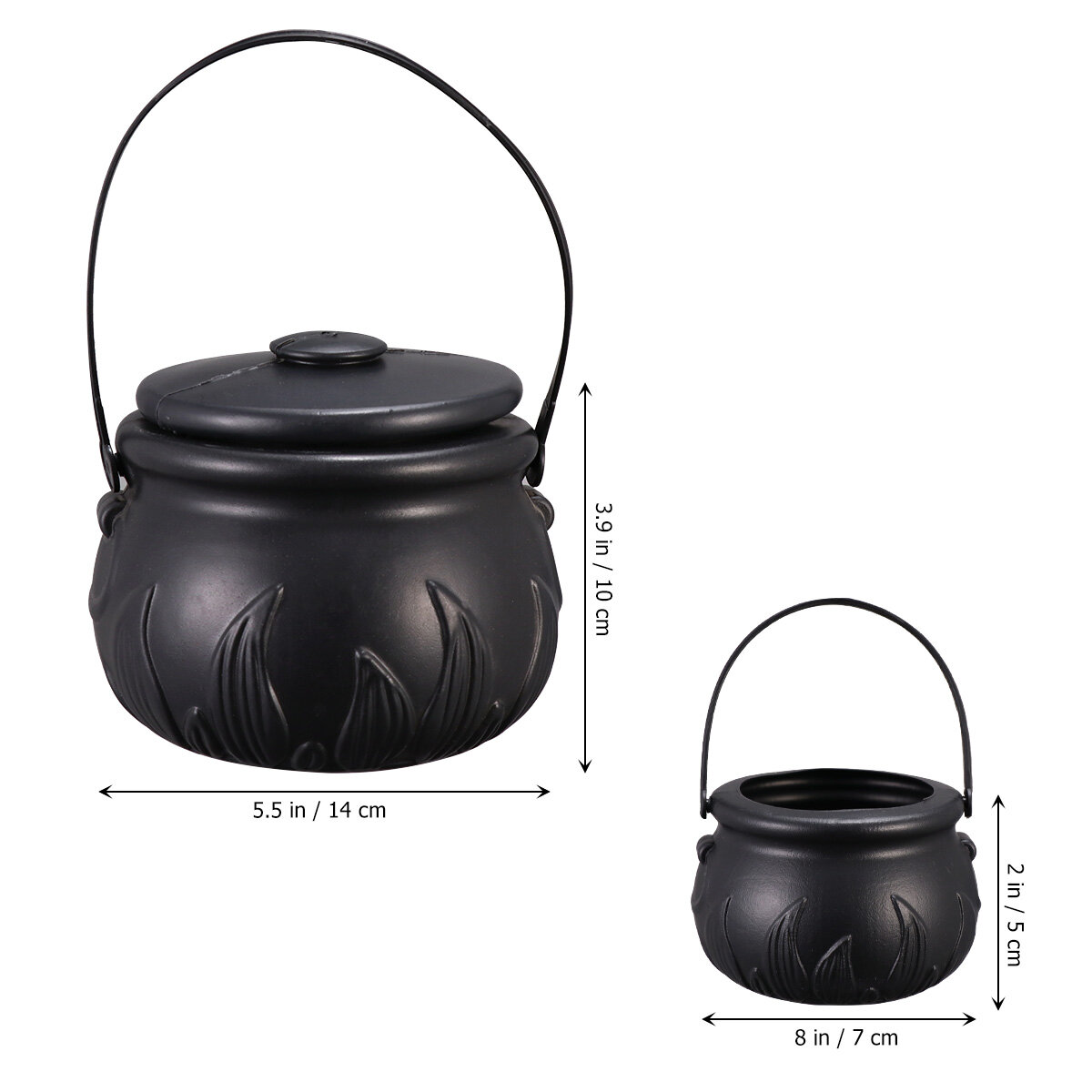 Котел Ведьмы С Трещинами Для Конфет Halloween Witch Cauldron С Ручкой 14x10 Cm