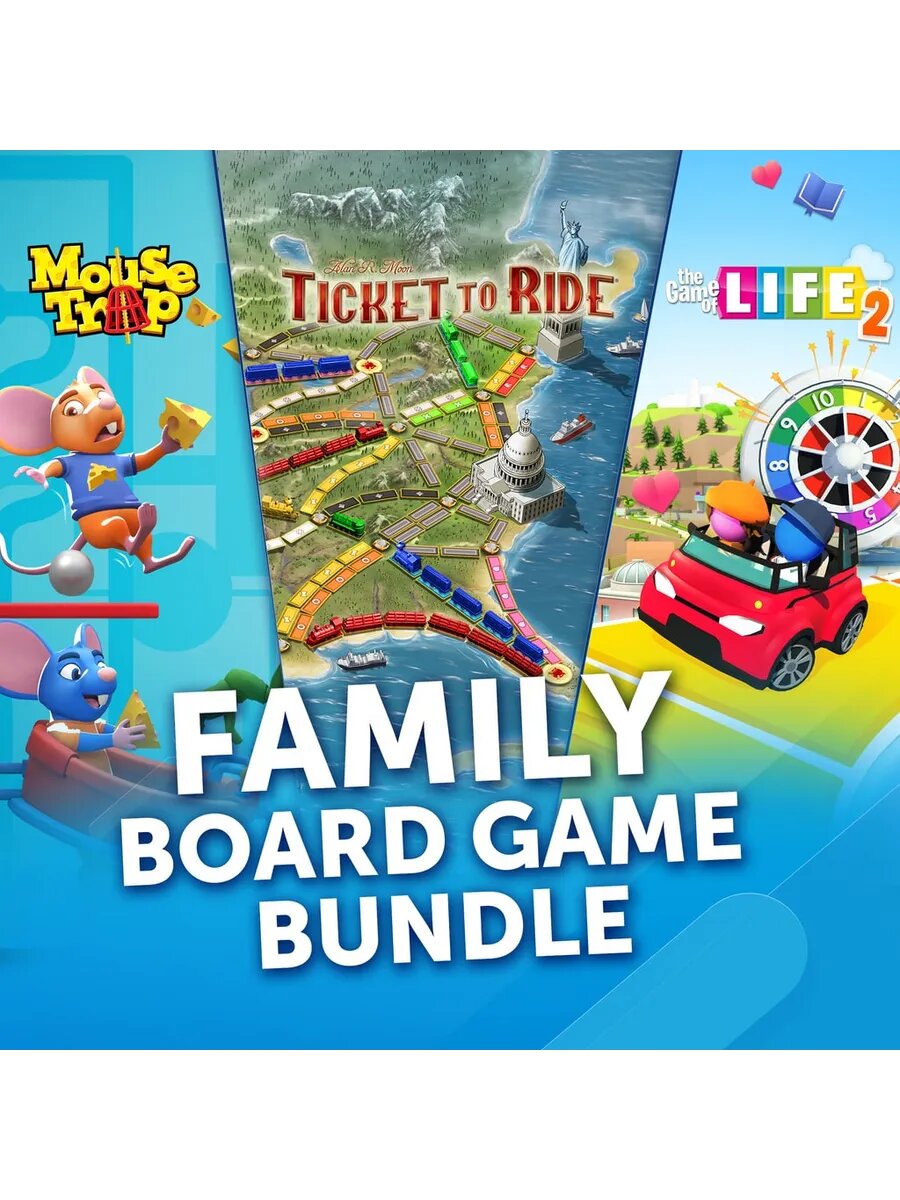 Набор семейных настольных игр - Ticket to Ride, Mouse Trap,