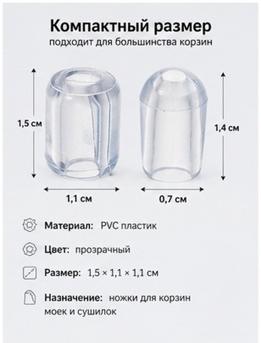 80 Пcs Прозрачные Ножки Для Поддона Раковины Защитные Опоры Для Кухонной Раковины 1 50X1 10X1 10CM