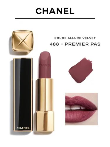 Chanel Rouge Allure Velvet Limited Edition Матовая губная помада с сияющим эффектом, оттенок 488 - PREMIER PAS
