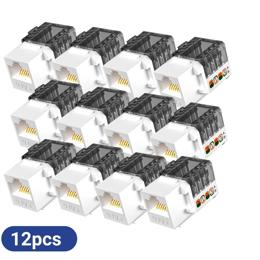 ZOERAX CAT6 Keystone Jack RJ45 12pcs
