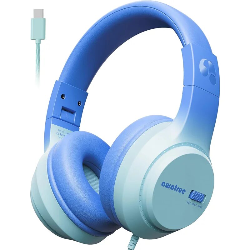 Детские наушники Awatrue USB-C, синий