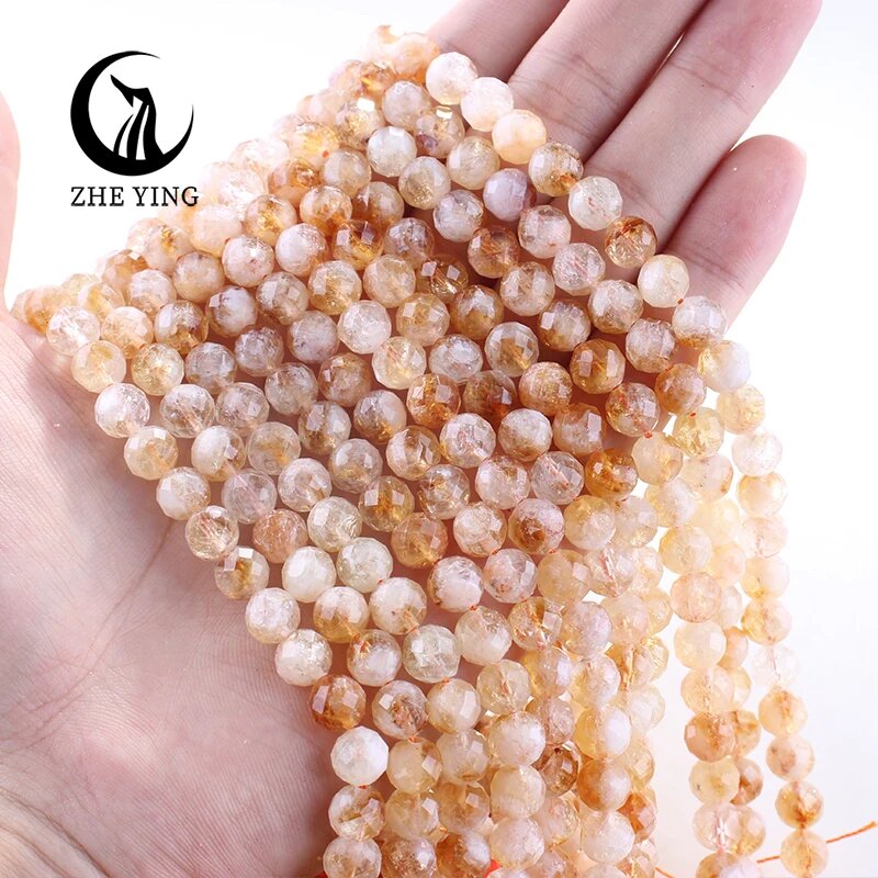 Бусины Zhe Ying 8 мм апатит цитрин лунный камень 8mm(5 strands), 111Citrine L.2