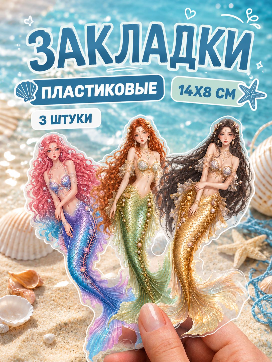 Закладка для книг подарочный набор эстетика русалки