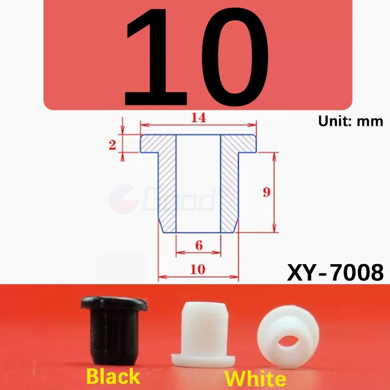 Силиконовые прокладки для кабелей 5-33,3 мм Белый, 5Pcs-White, A-10mm