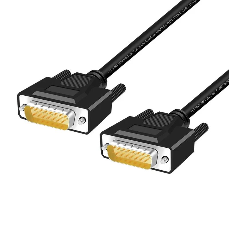 DB15 кабель Male to Male, 0.5 Meter, черный