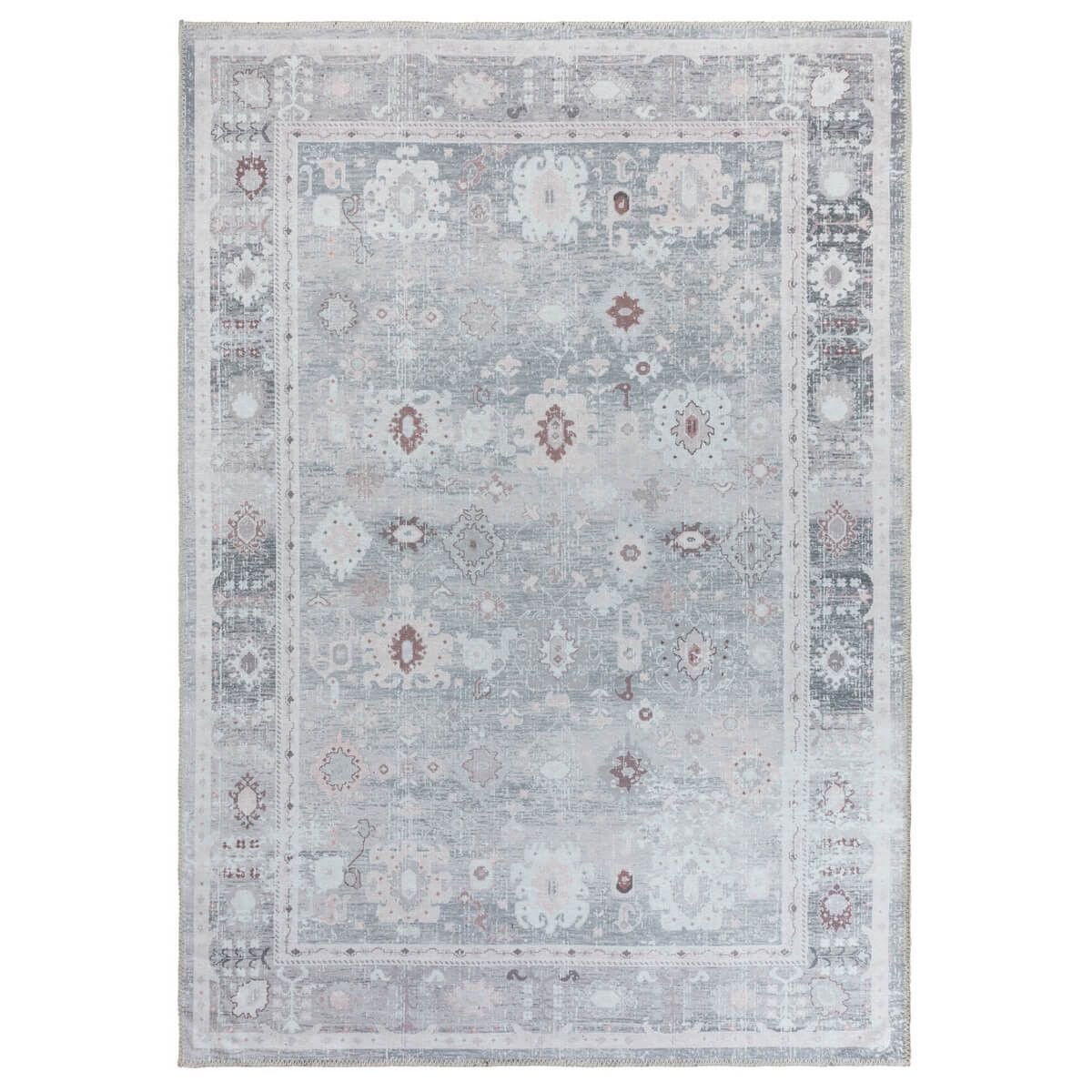Ковер 1x2м Турецкий Samira ILONNA дизайн AB133A GREY-CREAM