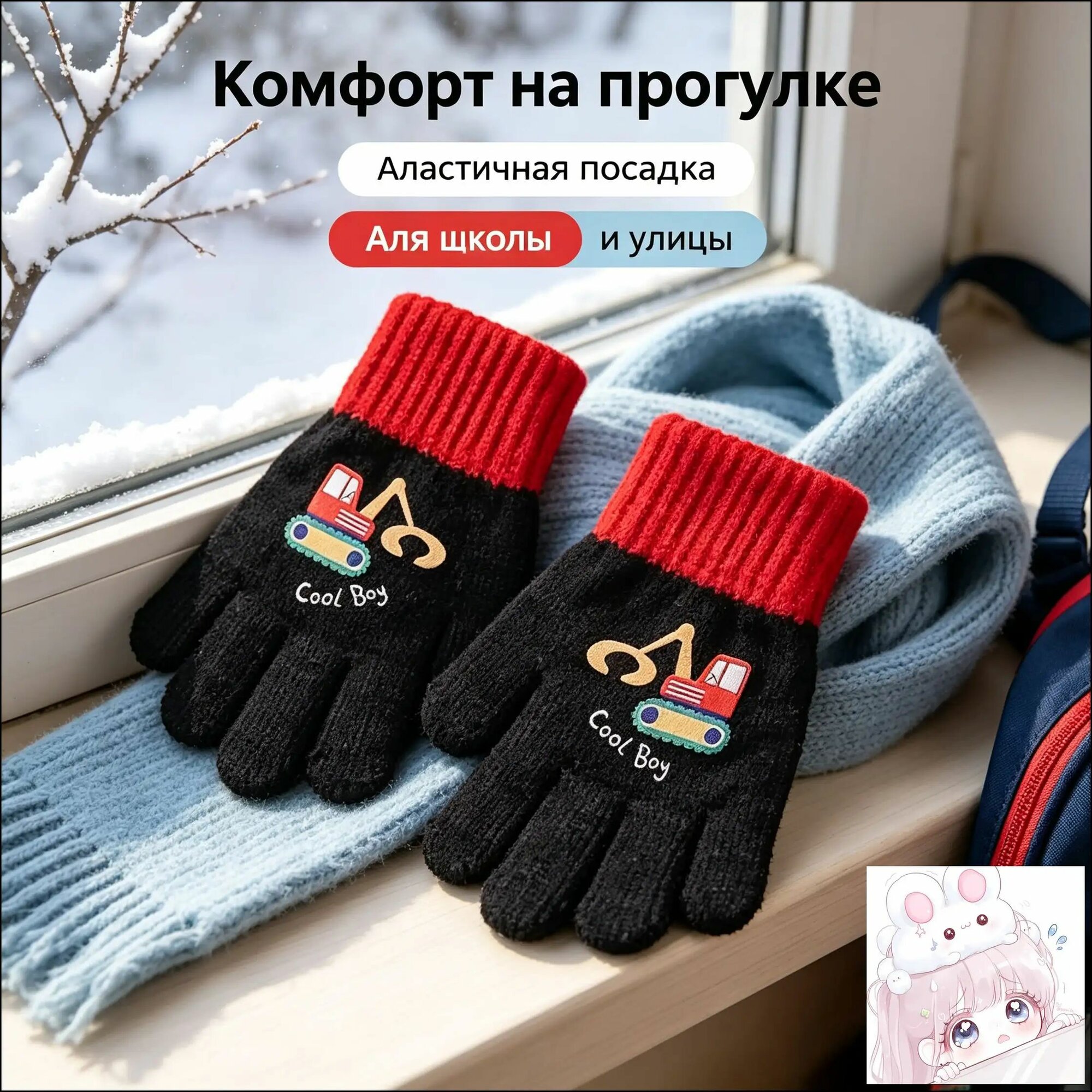 Перчатки Базовая коллекция для девочек