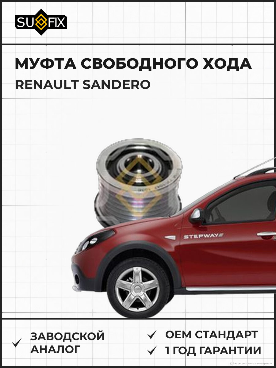 Муфта свободного хода SUFIX FP1047 Рено Сандеро RENAULT SANDERO