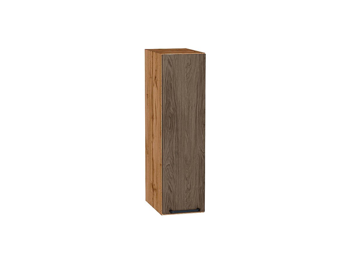 Шкаф верхний бутылочница Флэт, цвет фасада Brown Casella Oak 2S, цвет каркаса Дуб Вотан, 716*200*318 (В*Ш*Г) мм