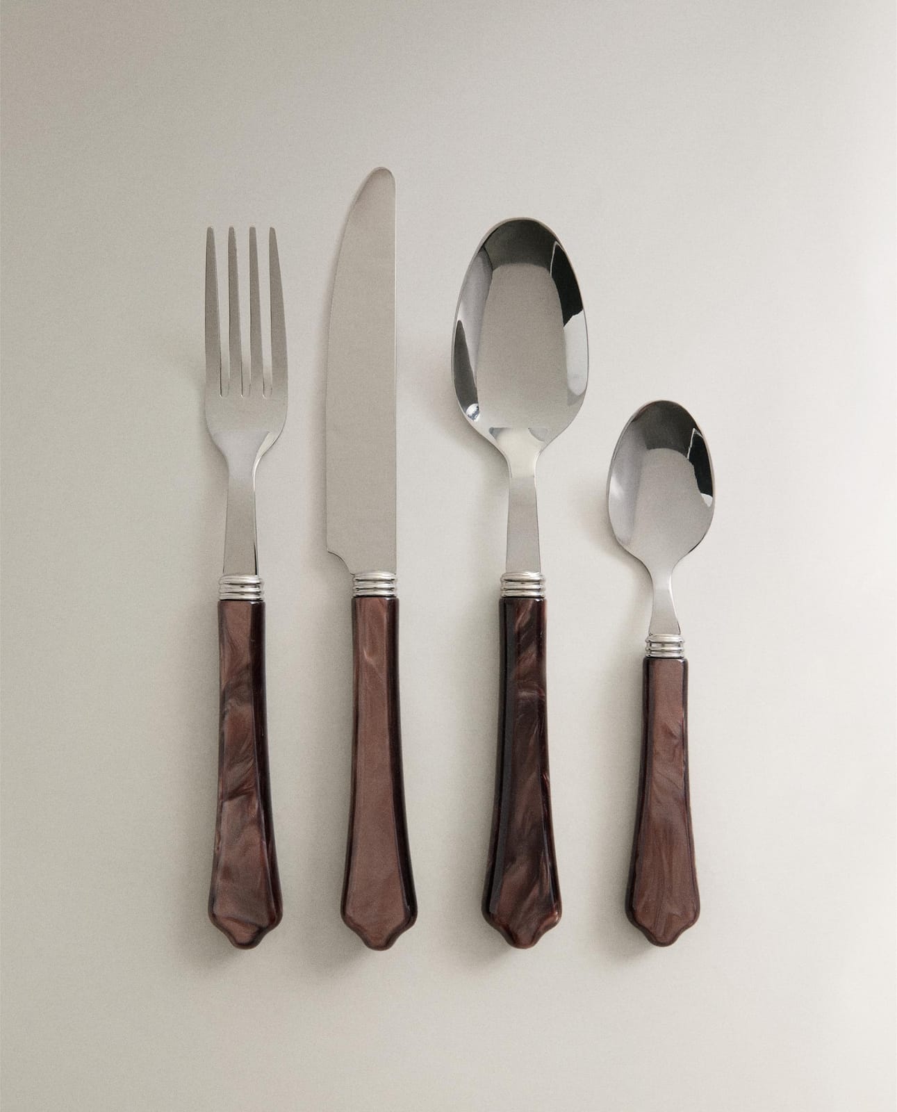 Набор столовых приборов ZARA HOME, коричневый, 4 предмета, 21 x 4 x 0.5 см 8242/311/700-99
