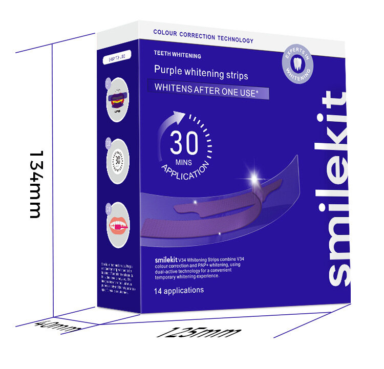 PROWHITE V34 сухие отбеливающие полоски для зубов большая упаковка 14 пар 28 полосок набор для отбеливания