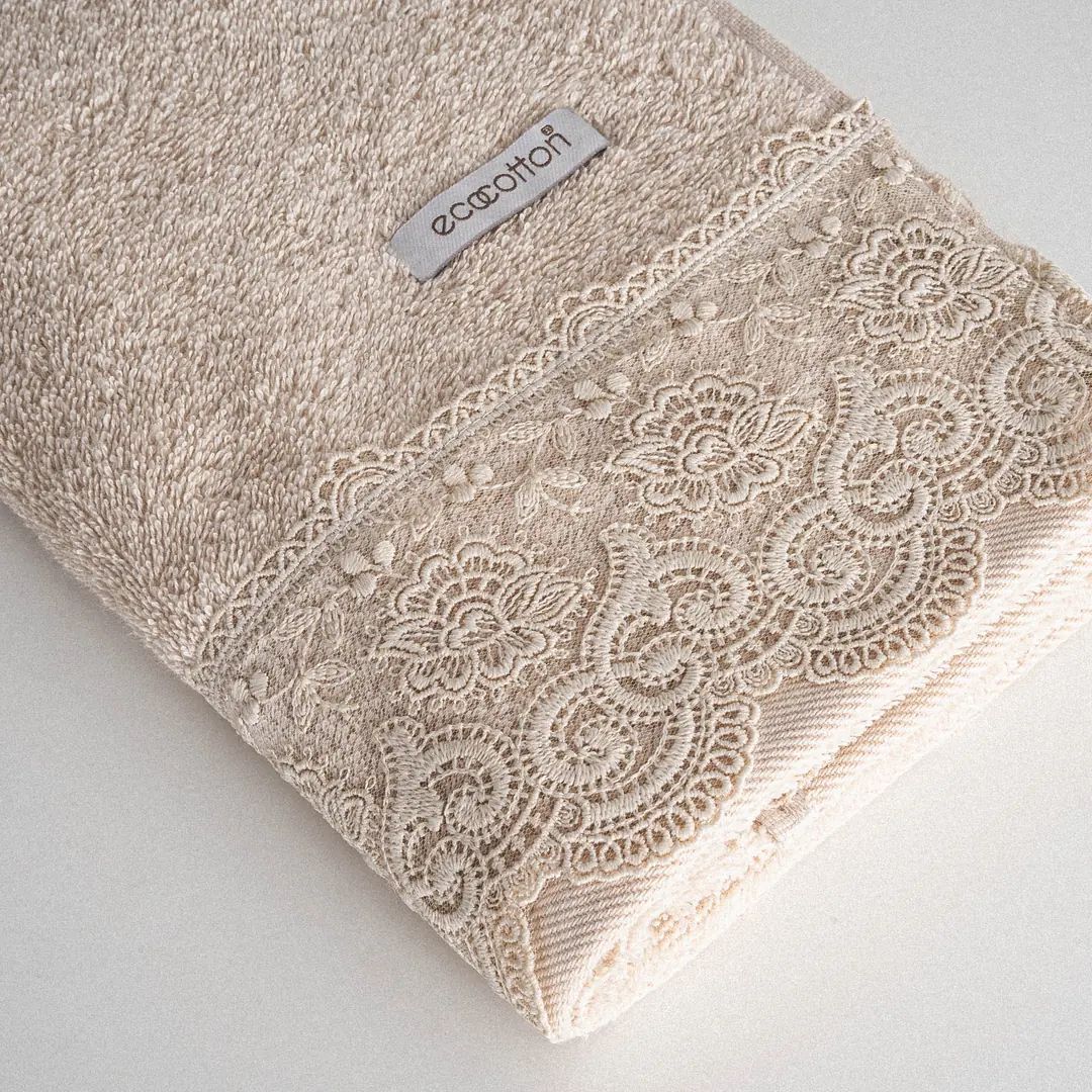 Ecocotton Полотенце для лица, рук 50x90 см, светло-бежевый, 1 шт