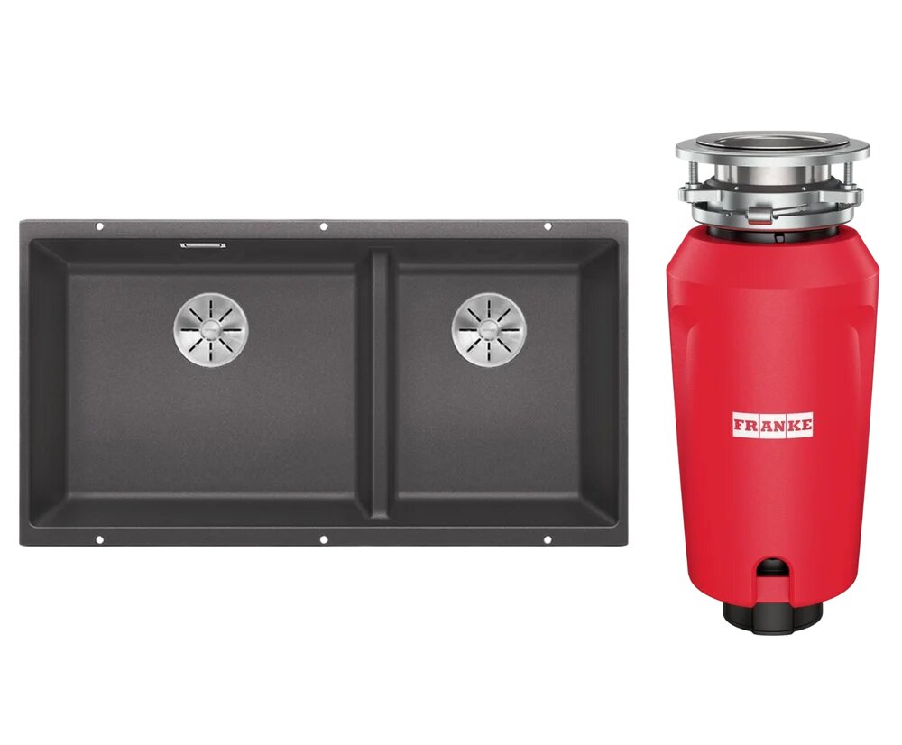 Комплект Мойка Blanco Subline 480/320-U 85x46, темная скала, искусственный гранит / Измельчитель Franke 134.0715.096 механический