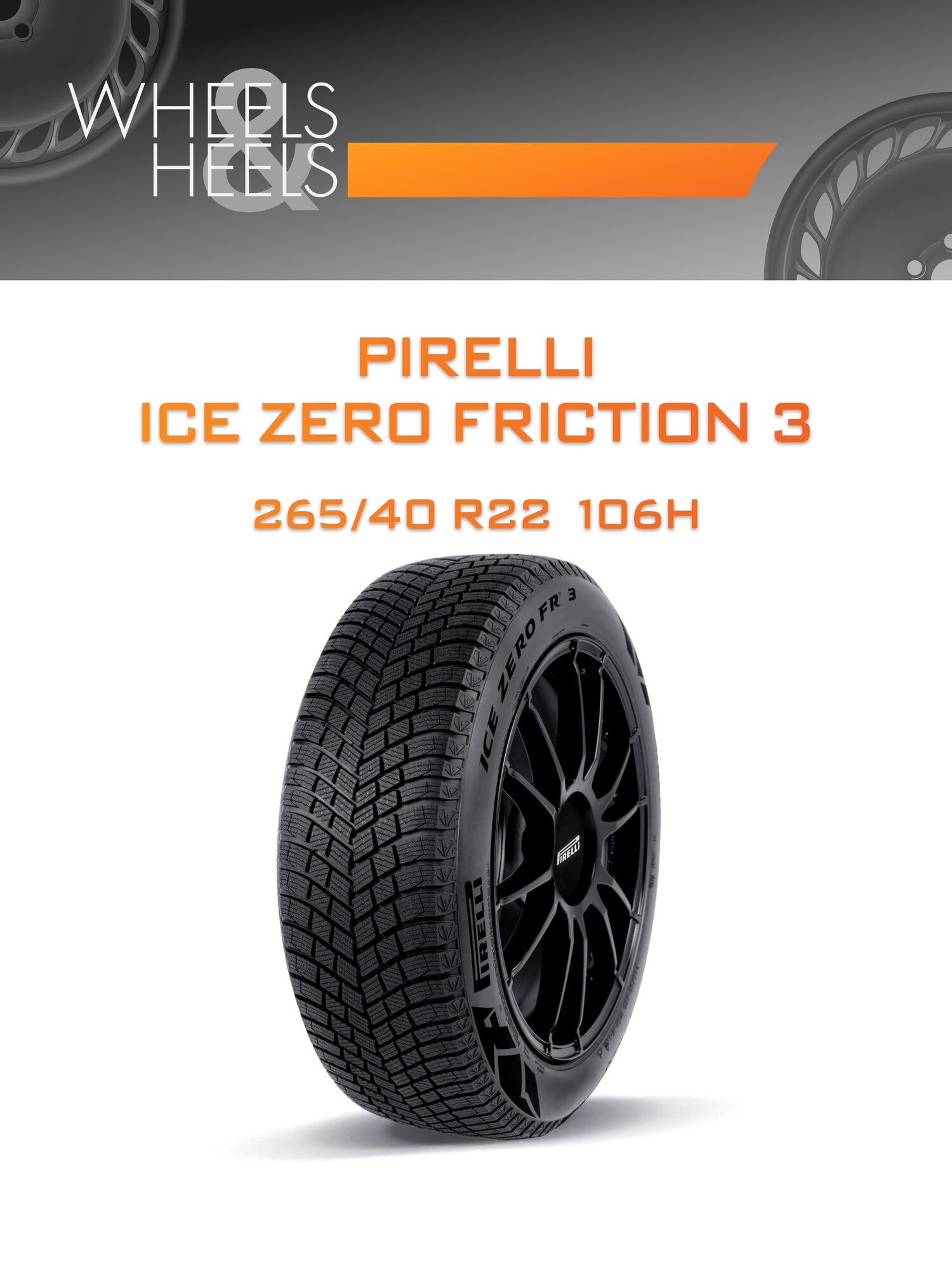 Шина автомобильная PIRELLI ICE ZERO FRICTION 3 265/40 R22 106H XL WINTER, зимняя, универсальная