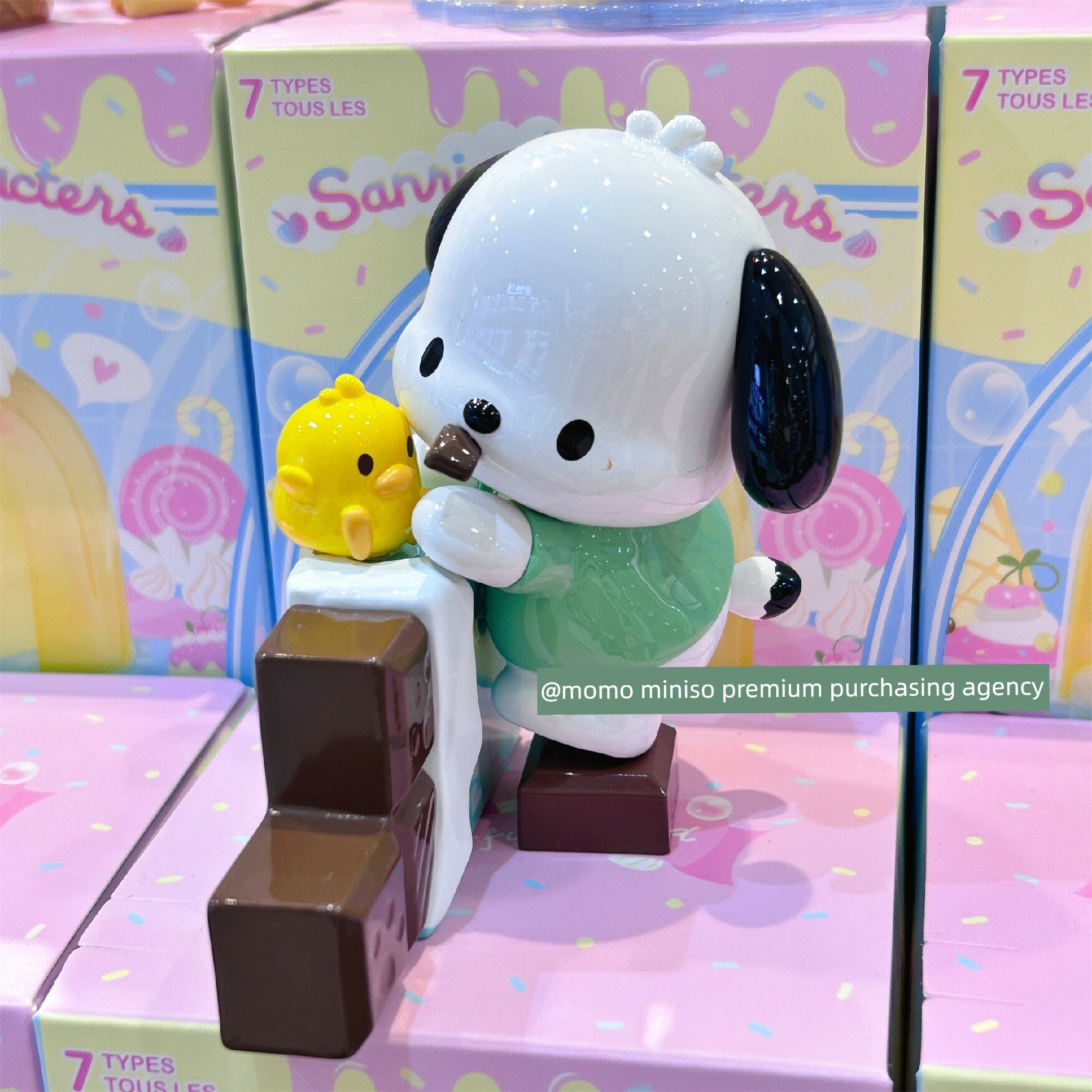 Фигурка MINISO Sanrio Cinnamoroll Fun Food, слепая коробка, модель Dessert Wall Climbing, коллекционная игрушка,