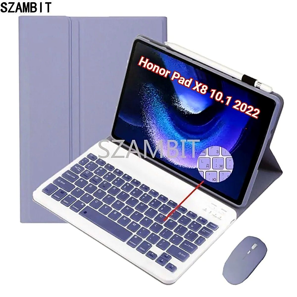 Чехол с клавиатурой для Honor Pad X8 10.1 2022 ( AGM3-AL09DH/AGM3-W09H ) Pad