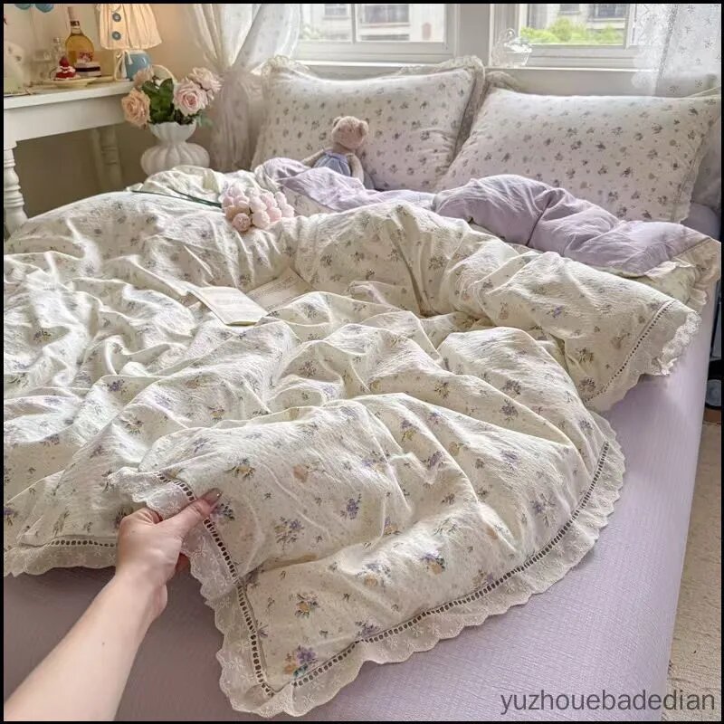 Комплект постельного белья односпальный жаккард 150x200 см, наволочки 48x74, простыня 180x230 см, цветфиолетовый