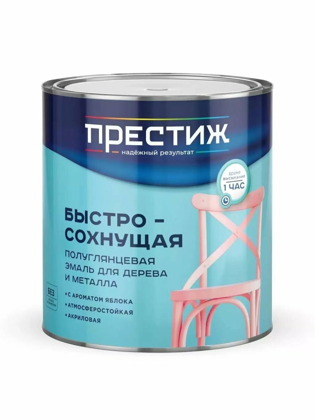 Эмаль Престиж акриловая белая полуглянцевая, с ароматом яблока, для дерева и металла, 1,9 кг
