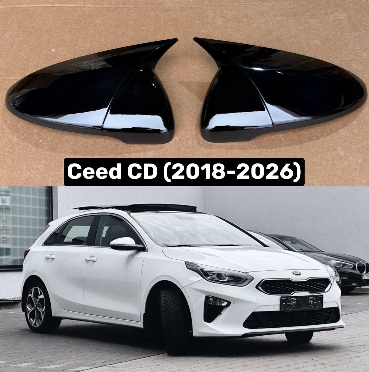 Накладки на зеркала Kia Ceed CD (2018-2026)(M style)