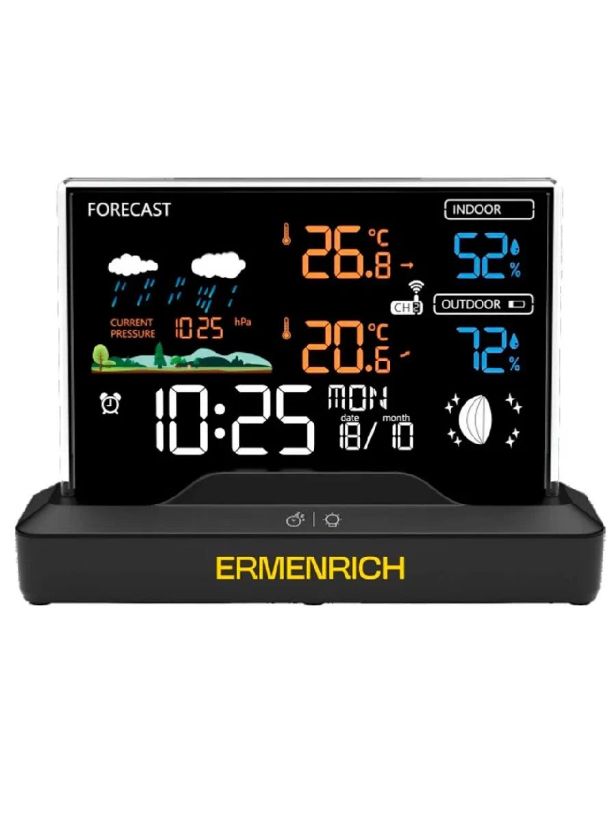 Метеостанция Ermenrich Report WR40 беспроводной, для комнаты и улицы