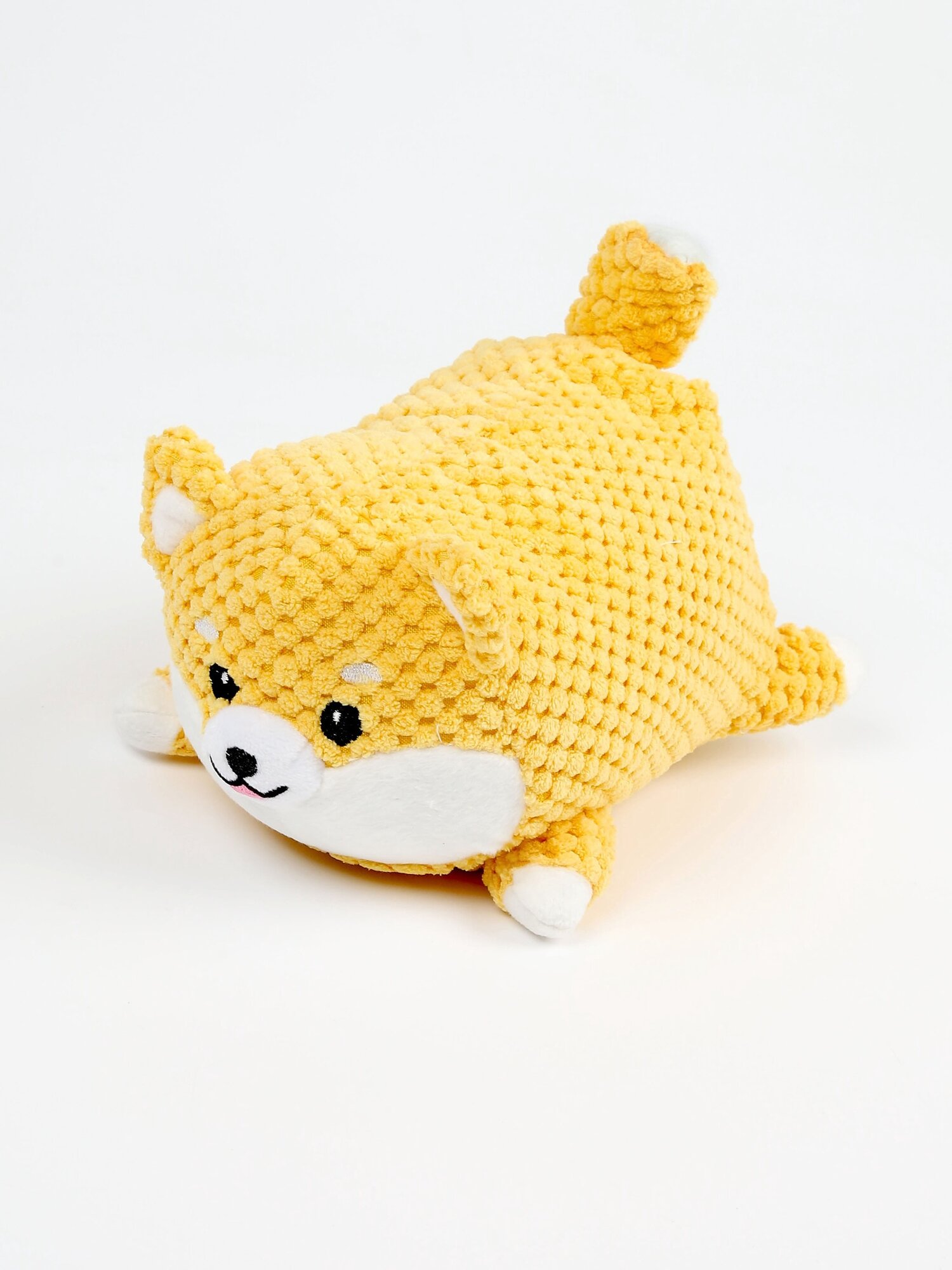 Игрушка мягкая для собак «Хрюкающий пес», жёлтая, с пищалкой, 20 см