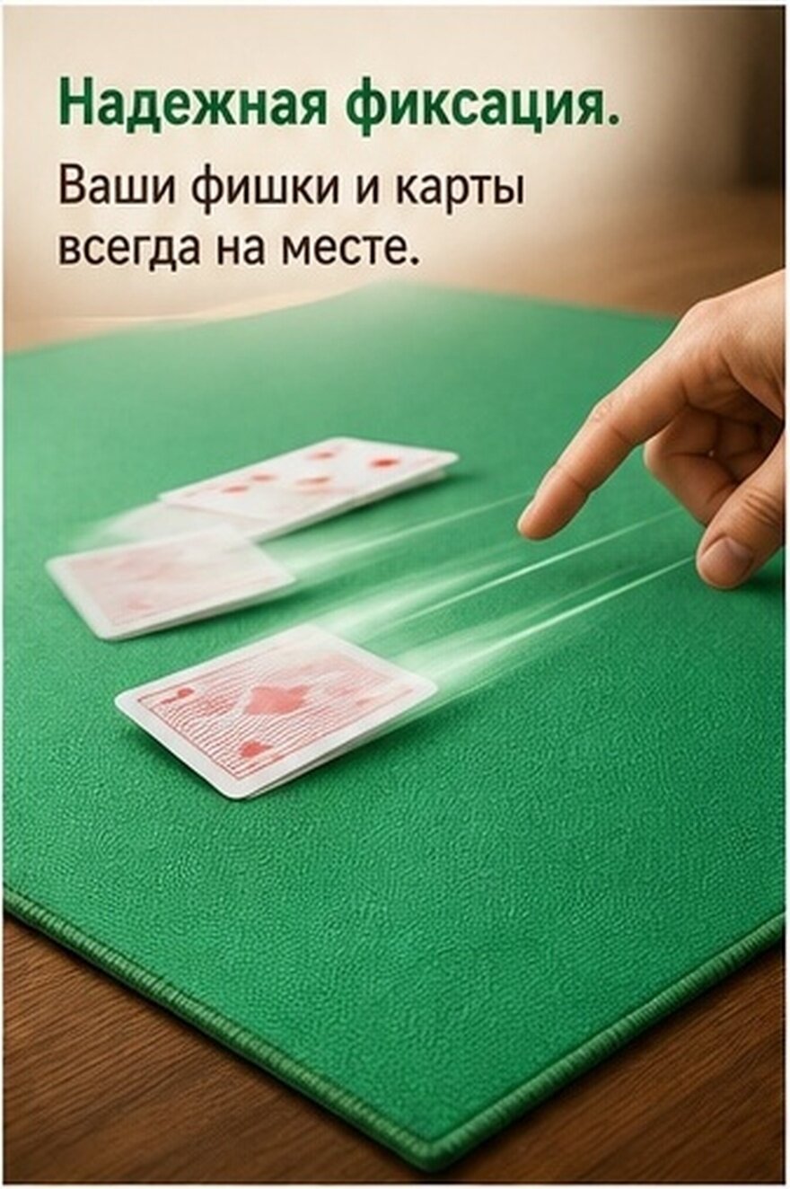 Толстое Противоскользящее Покрытие Для Стола 70X70X0 2 См Зеленый Коврик Для Маджонга И Карточных Игр С Шумоподавлением